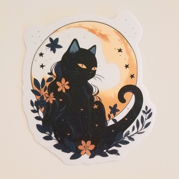 Design | 110 Pretty Cat Moon Sticker | Poshmark